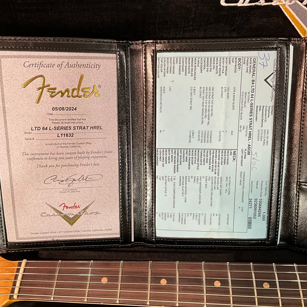 Fender Custom Shop Limited Edition 1964 L-Series Stratocaster Heavy Re ...